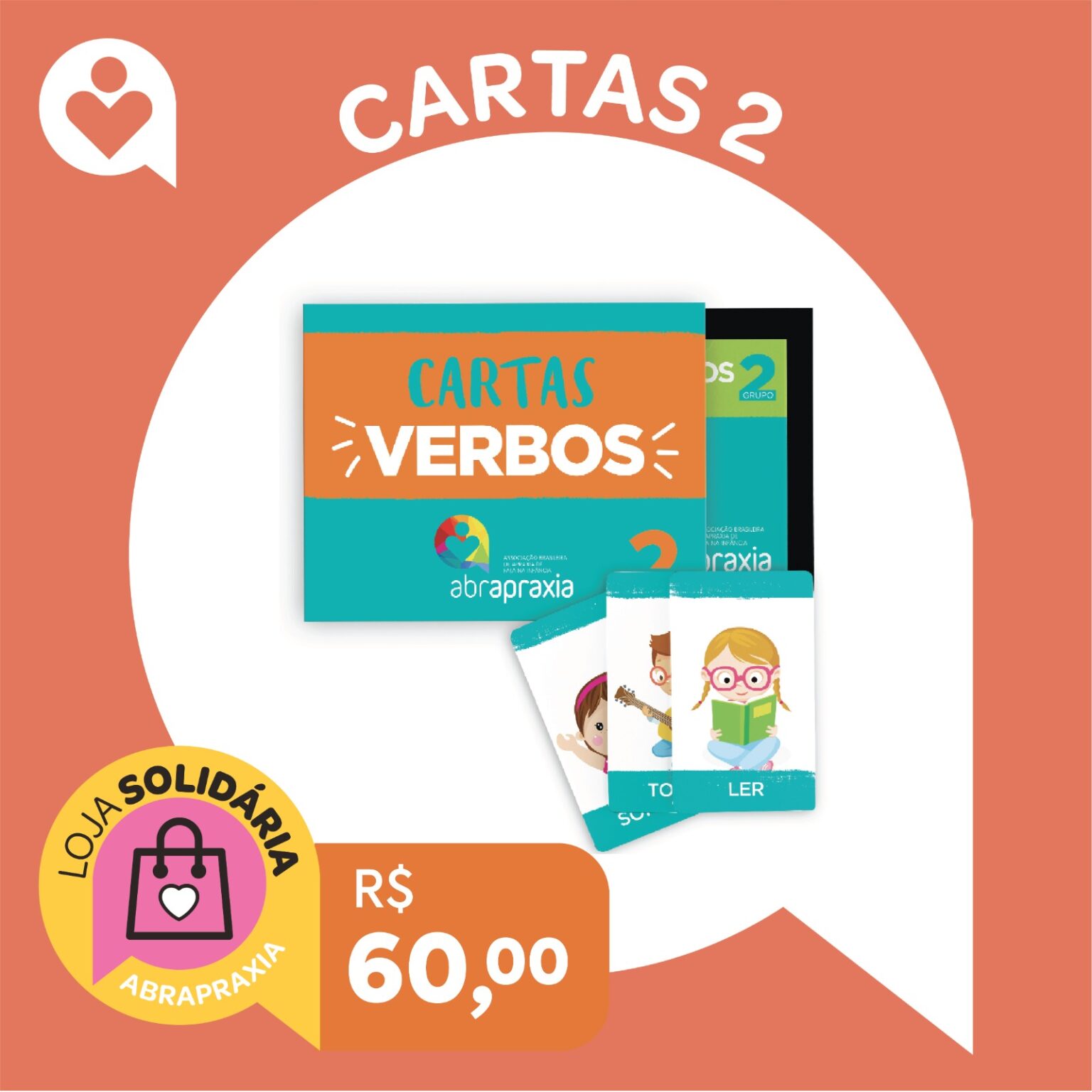 Doe R$ 60,00 e Ganhe os CARDS Verbos - ABRAPRAXIA